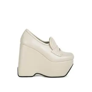 RAG & CO Neutrals Gilliam High Platform Wedge Loafers By