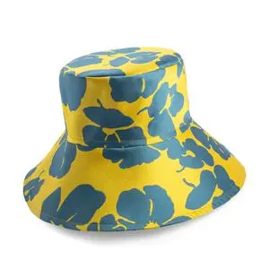 SIBI HATS Blue / Yellow The Lady Of The Camellias – Floral Silk Blend Hat - Blue/yellow