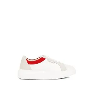 RAG & CO Endler Color Block Leather Sneakers In By - Red