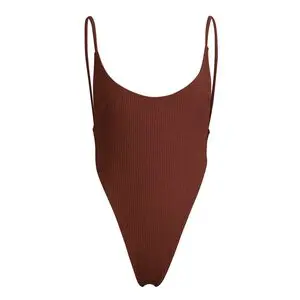 MINIMALE ANIMALE Oasis Rib One Piece Swimsuit Skinny Dip - Brown
