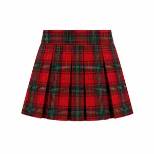 RICHA SHARMA Heritage Red Tartan Check Pleated Mini Skirt - Red/black/brown