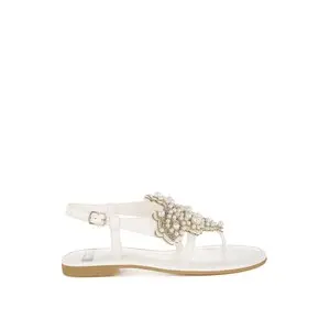 RAG & CO Nayasa Pn Buckle Pearls Flats In By - White