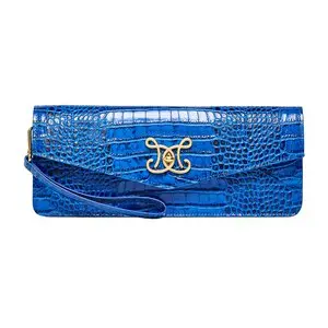 DE MARQUET Envelope Cut Faux Croc Capri