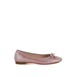 RAG & CO Agshin Metallic Ballet Flats In By - Red