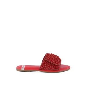 RAG & CO Pipa Big Bow Beaded Flats In By - Red