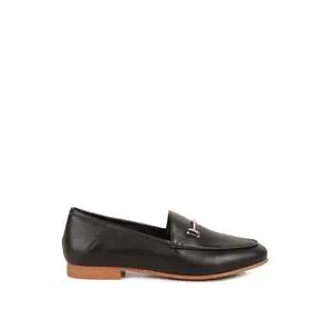 RAG & CO Dareth Horsebit Flat Heel Loafers In By - Black