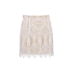 ZETAYE Maxine Deco Lace Mini Skirt - White