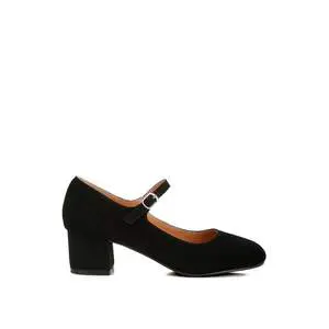 RAG & CO Dallin Suede Block Heel Mary Janes In Rag & Co