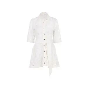 ZETAYE Fiori Lace Mini Shirtdress