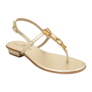 DAMAPREZIOSA Selene Amber & Topaz Jewel Sandal - Gold