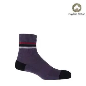 PEPER HAROW - MADE IN ENGLAND Quarter Crew Organic Sport Socks – Mauve - Purple