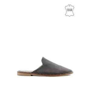 RAG & CO Lia Handcrafted Suede Mules In By - Grey
