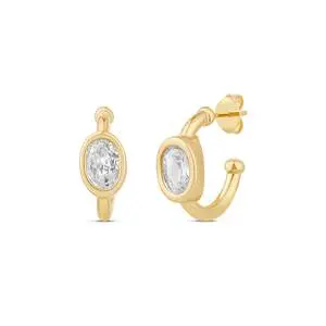 SHYMI Small Oval Bezel Hoops - Gold