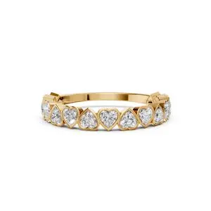AYA FINE JEWELRY Nova Heart Cut Lab Grown Diamond Stacking Band Ring In Gold - Yellow