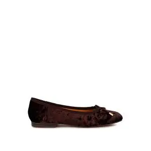 RAG & CO Buckrose Velvet Bow Ballerinas In By - Brown