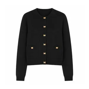 YUMI Bow Button Cardigan