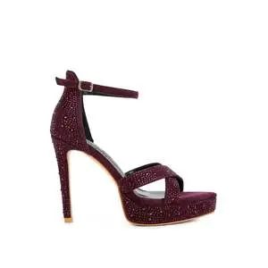 RAG & CO Regalia Rhinestone Embellished Stiletto Sandals By - Purple