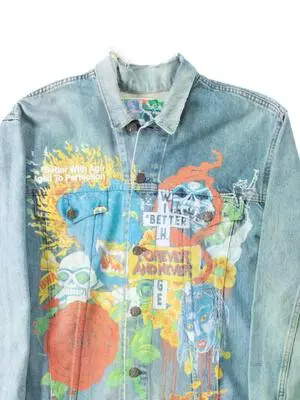 BETTER WITH AGE Maudye Graphic-print Denim Jacket