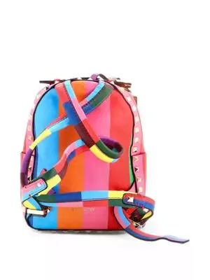 Valentino Garavani 1973 Rockstud Striped Leather Mini Backpack