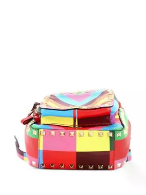 Valentino Garavani 1973 Rockstud Striped Leather Mini Backpack