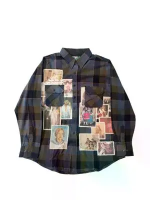 BETTER WITH AGE Menage Patchwork-flannel Shirt - Blue