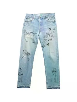 BETTER WITH AGE Gene Graphic-print Jeans - Blue