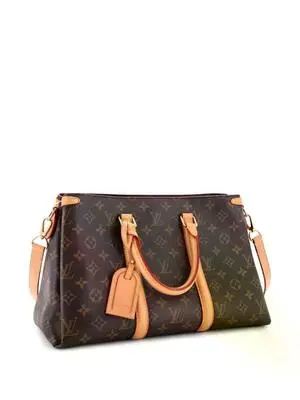 LOUIS VUITTON Soufflot Monogram Canvas With Leather Mm Tote Bag