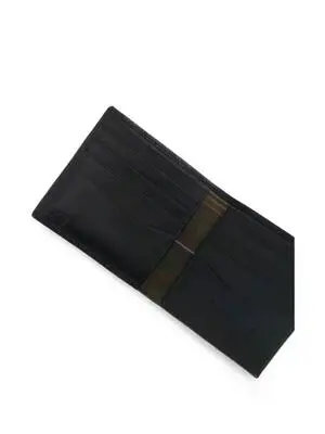 Barbour Brunton Tartan-embossed Leather Wallet - Black