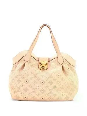 LOUIS VUITTON Cirrus Handbag Mahina Leather Pm Tote Bag - Neutrals