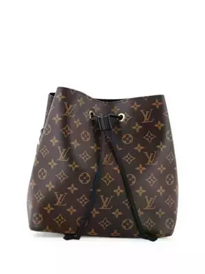 LOUIS VUITTON Neonoe Handbag Monogram Canvas With Leather Mm Bucket Bag - Black