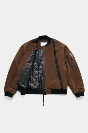Stutterheim Bredsand Zip Winter Bomber Jacket - Brown