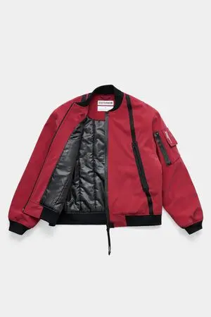 Stutterheim Bredsand Zip Winter Bomber Jacket - Burgundy