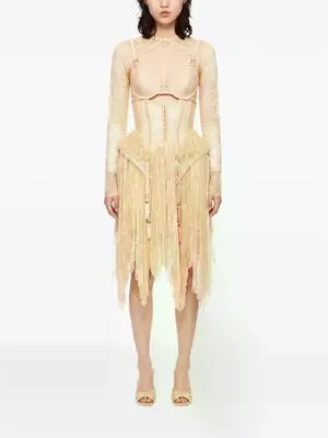 Zimmermann Valian Lace-panelled Corset-style Midi Dress