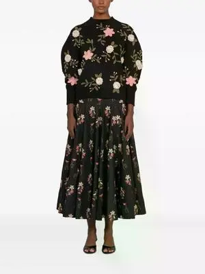 Agua Bendita Nilo Noche Floral-embroidered Sweater