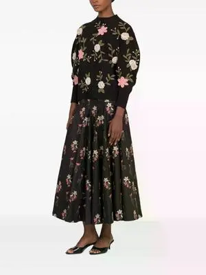 Agua Bendita Nilo Noche Floral-embroidered Sweater