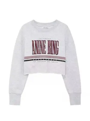 ANINE BING Sporty Cropped Sweatshirt Heather - Grey
