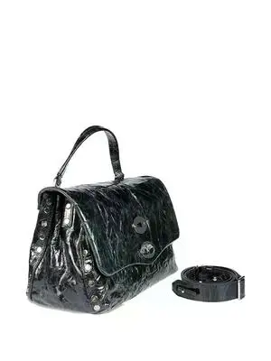 ZANELLATO Small Postina Studded Shoulder Bag - Black