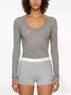 ENTIRE STUDIOS Scoop-neck Long-sleeve Bodysuit