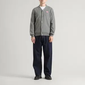 Play Comme Des Garcon Pink Heart Cardigan - Grey