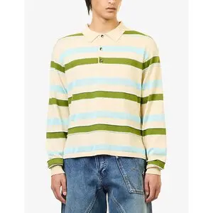 JW Anderson Striped Knitted Polo Shirt