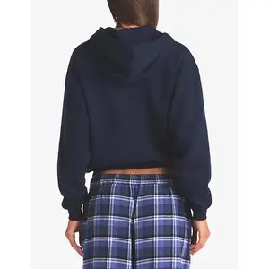 SKIMS Classic Zip-up Cotton-fleece Hoodie - Navy
