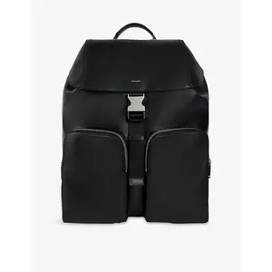 Sandro Buckled Leather Backpack - Black