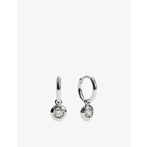 Monica Vinader Round Sterling- And Lab Grown Diamond Huggie Earrings - Silver
