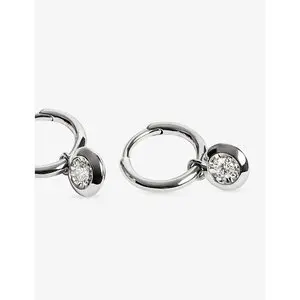 Monica Vinader Round Sterling- And Lab Grown Diamond Huggie Earrings