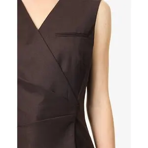 Theory Tailored Wrap Pleat Wool Vest