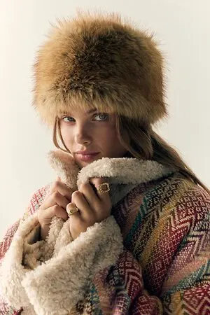Free People Frostbite Fur Pillbox Hat At - Caramel