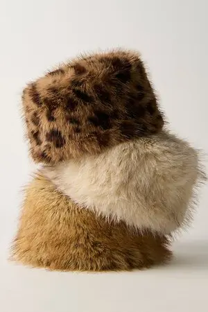 Free People Frostbite Fur Pillbox Hat At - Leopard