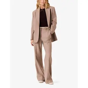 Maje Notch-lapel Oversized-fit Woven Blazer