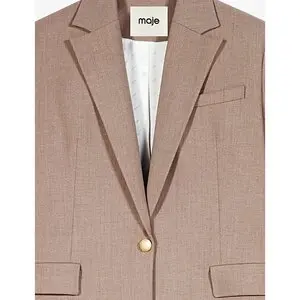Maje Notch-lapel Oversized-fit Woven Blazer