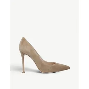 GIANVITO ROSSI 105 Suede Courts - Tan